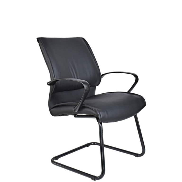 Ameira executive leather visitors chair with armrests
