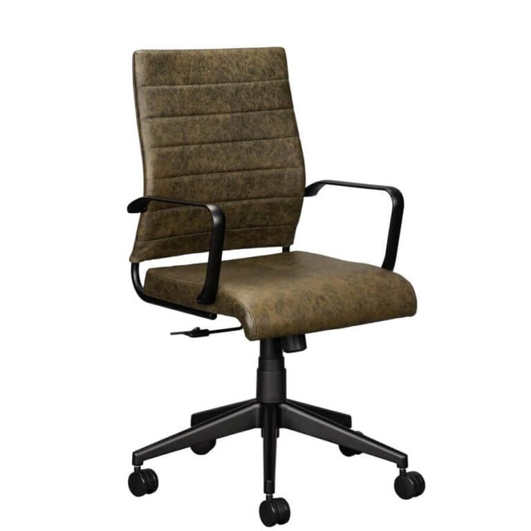 Class executive chrome leather high back chair with arms