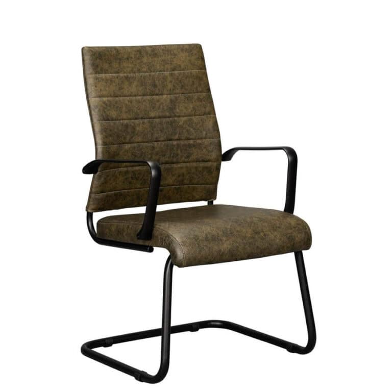 Class executive standard sleigh base leather arm chair